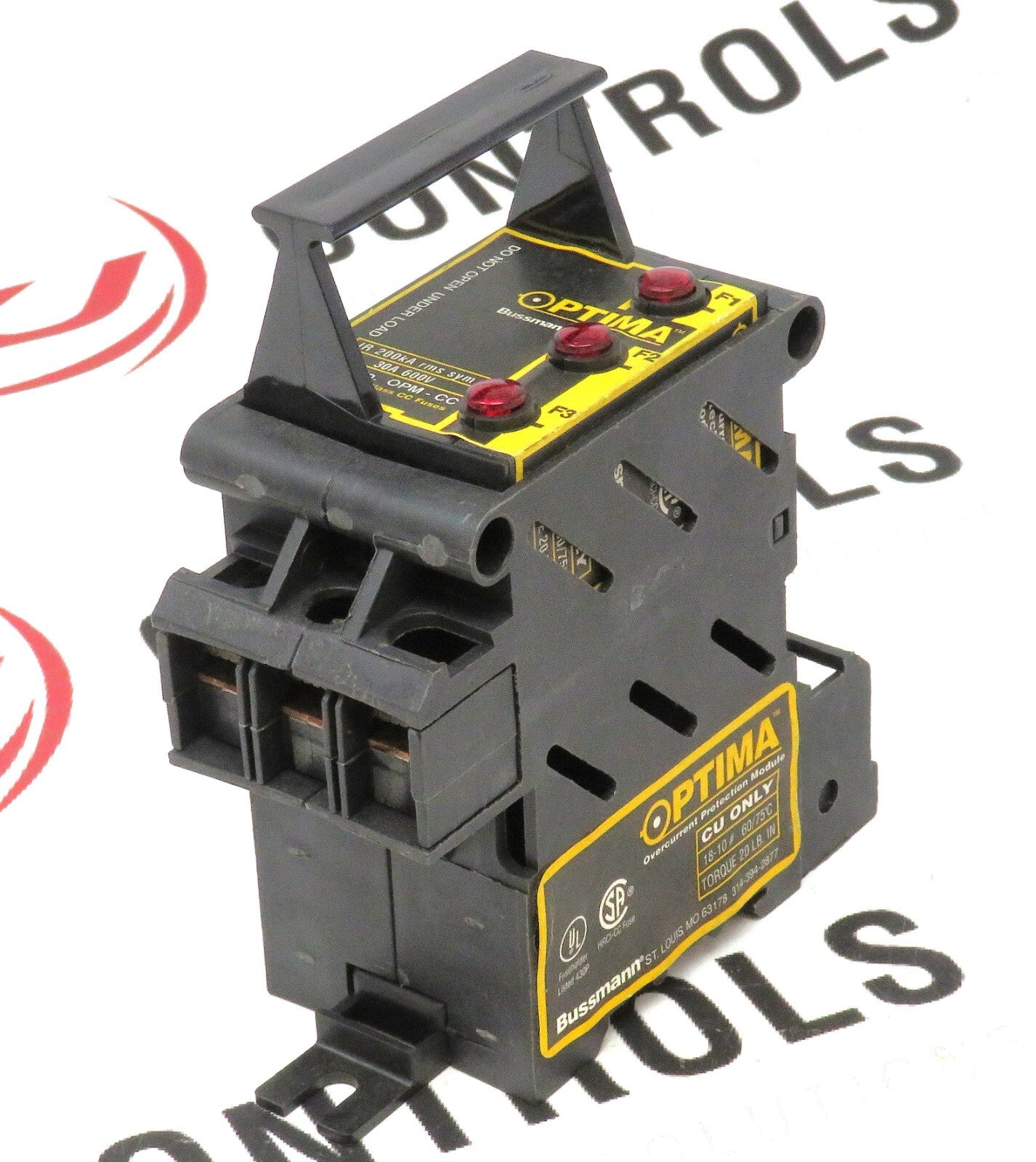 Eaton Bussmann OPM-CC Fuse Holder Block 30A 600V 3-Pole Class CC